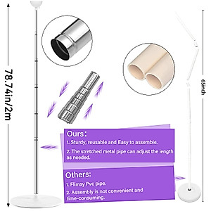 2 Sets Purple Balloon Column Stand Kit with 100 Balloons Lavender Adjustable Balloon Tower Stand with Bases for Floor Purple Confetti Balloon Column Kit for Christmas Birthday Wedding Thanksgiving