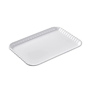 Blue Boat 15" x 11" Rectangular Serving Trays Set of 2 White, Melamine Serving Platter, Light Weight Easy to Clean Sturdy Stackable BPA-Free Dishwasher Safe