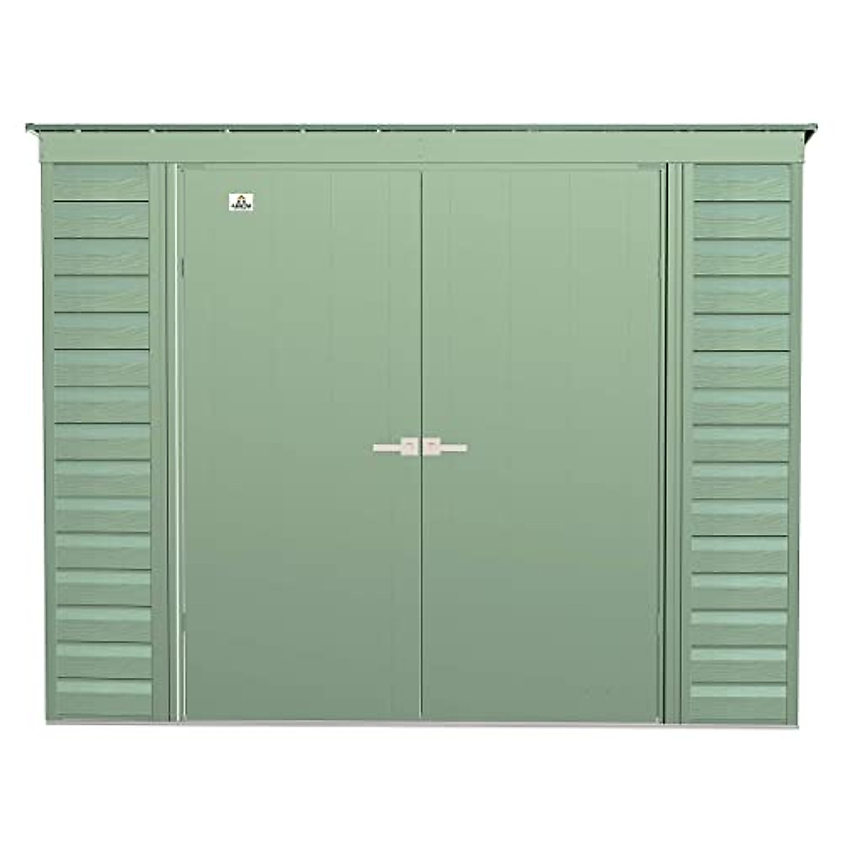 Arrow Select 8' x 4' Outdoor Lockable Steel Storage Shed Building, Sage Green