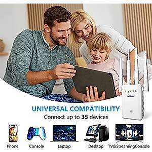 BKBKDAY 2023 New 4X Faster WiFi Extender Signal Booster,up to 10000 sq.ft - 1200Mbps Wall-Through Strong WiFi Booster,Broader Coverage Than Ever,Wireless Signal Repeater Booster -Dual Band 5GHz/2.4GHz