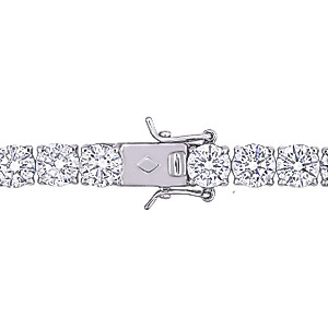 Abbie+Cleo 41 CT TGW Women's Cubic Zirconia Tennis Bracelet - Pulseras de Tenis Para Mujeres - 925 Sterling Silver - 6x6mm (Round - 7.25in Length)