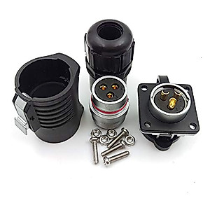 SZJELEN XHP20 30A 500V 3Pin Panel Mount Waterproof Power Connector IP67,Electrical Wire Connector Plug Socket,Fit RV Solar Port,Solar Charge Plug (3Pin, Plug Female &Socket Male)