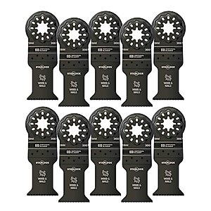 Imperial Blades IBSL300-10 Starlock 1-3/8" Standard Wood & Nails Oscillating Multi-Tool Blade, 10PC