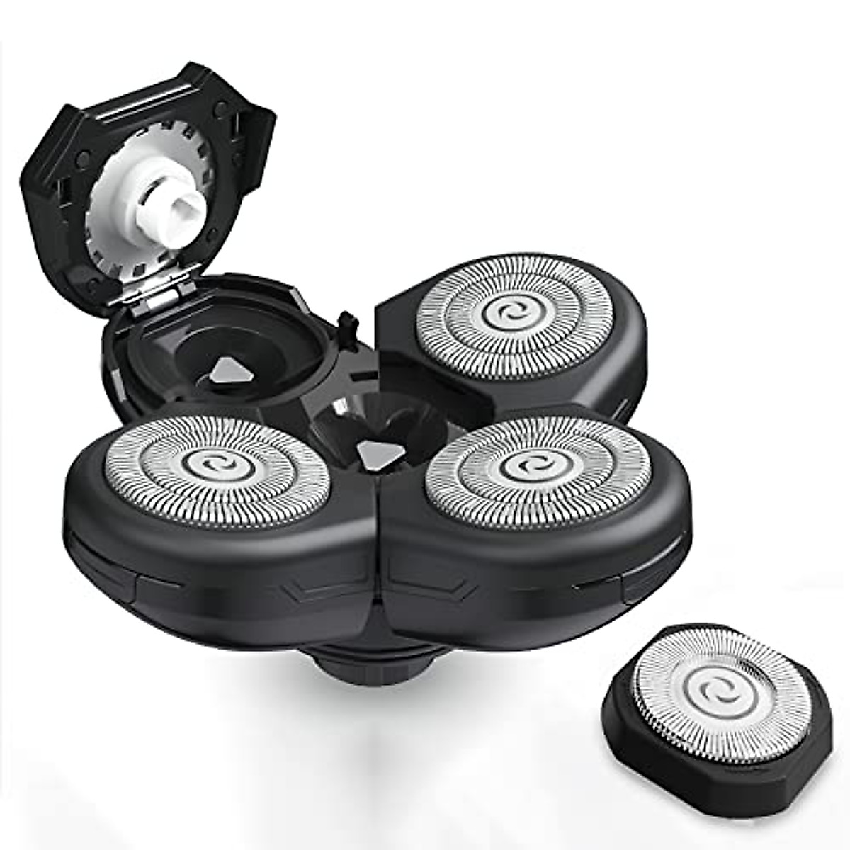 Telfun Shaver Replacement Blades, 5 Heads Beard Cutter Replacement Blade Easy Install Electric Razor Shaver Head for Bald and Face