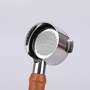 51mm bottomless portafilter 2 ears with Wooden Handle