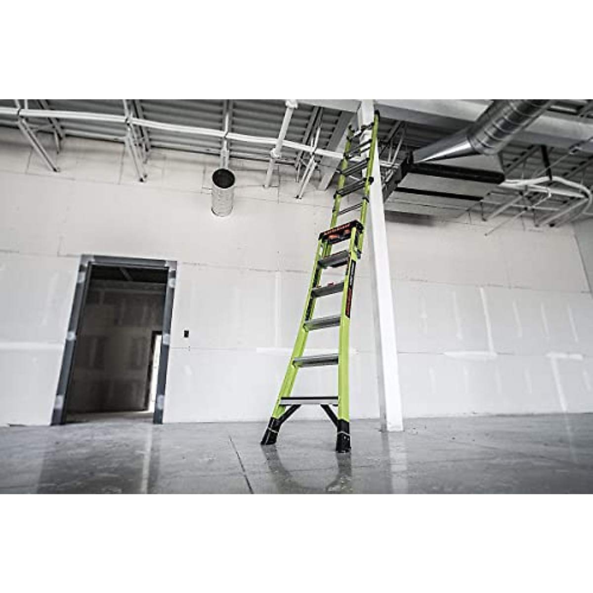 Little Giant Ladders, King Kombo 2.0 XT, Industrial, M6, 6 Ft. A Frame, 10 Ft. Extension, Fiberglass, Type 1AA, 375 lbs Weight Rating, (13936-071), Hi-viz Green
