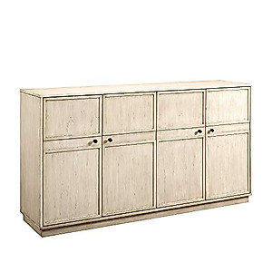 Walker Edison Alden Versatile 4 Door Framed-Storage-Sideboard, 62 Inch, Birch
