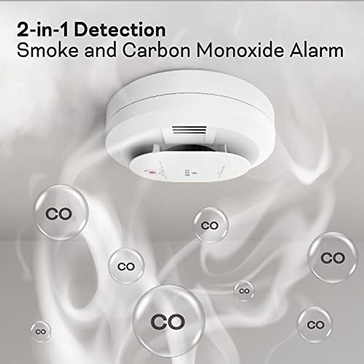 Kidde Hardwired Smoke & Carbon Monoxide Detector, AA Battery Backup, Interconnectable, LED Warning Light Indicators, 2 Pack & Smoke Detector, Hardwired Smoke Alarm