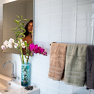 Mosobam Luxury Turkish 8pc Towel Set 30X58 16X30 13X13 Charcoal Gray (Dark Grey) 700 GSM Bamboo Viscose & Aegean Turkish Combed Cotton