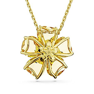 SWAROVSKI Florere Necklace with Flower Motif and Yellow Crystal Petals on a Gold-Tone Finished Chain, Part of the Florere Collection