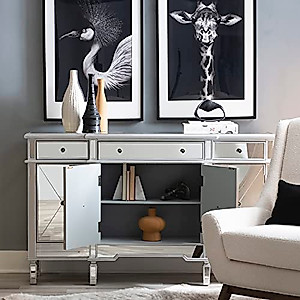 Powell Company Mirrored 4-Door 3-Drawer Console