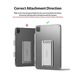 Ringke Outstanding Universal Tablet Stand Spring-Action Kickstand Multi Angle Adhesive Attachment for iPad Tablets, E-Reader, and More - Dark Gray