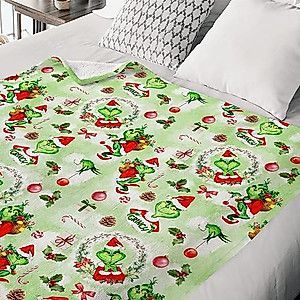 HawSkgFub Merry Christmas Baby Blanket Boys Girls Gift Green, Neutral Baby’s First Xmas Holiday Flannel Fleece Nursery Bed Blankets, Soft Lightweight Newborn Infant Toddler Kids Crib Bedding 30 x 40