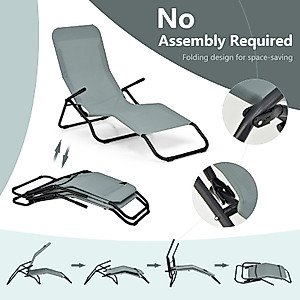 Tangkula Outdoor Chaise Lounge Chair Set of 2,Zero Gravity Folding Stackable Reclining Chair with Comfortable Armrest & Non-Slip Foot Pads,for Beach Backyard Poolside and Deck,Sun-Chair