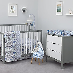 Dwell Studio Safari Skies Animal/Jungle 3 Piece Crib Bedding Set, Blue/Gray/Green/Taupe