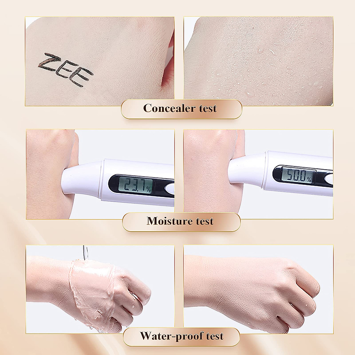 Mushroom Head Air Cushion CC Cream - BB Cream Foundation Makeup Moisturizing Concealer Long-Lasting, Cushion Foundation Full Coverage Self Adjusting for Mature Skin & All Skin Types (Natural)