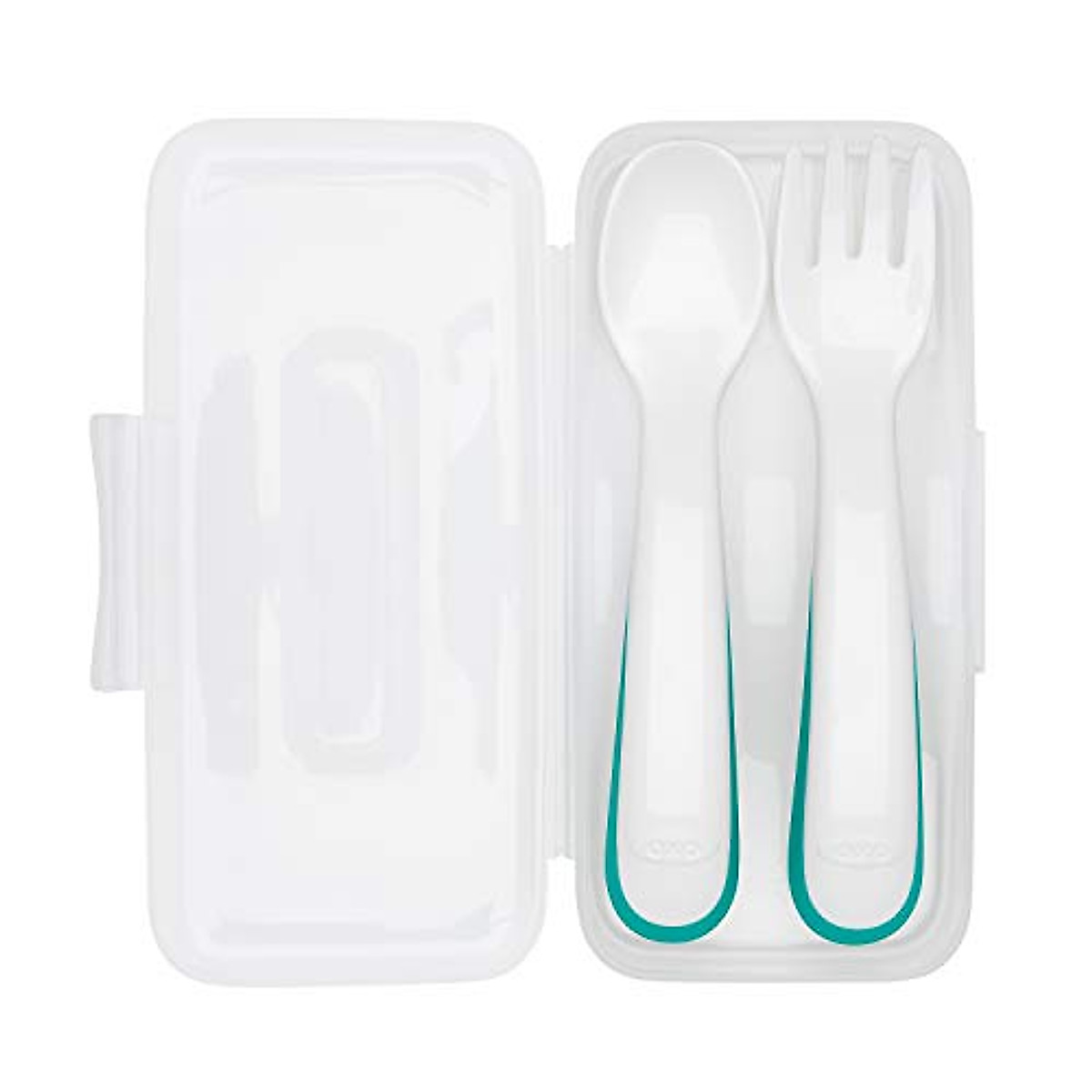 OXO Tot On The Go Fork & Spoon Training Set with Travel Case - Teal