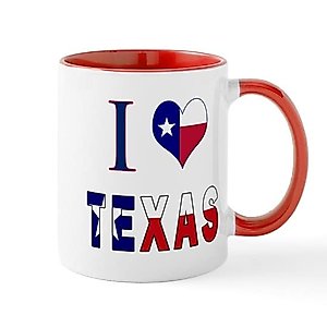 CafePress I (Heart) Love Texas Flag Mug Ceramic Coffee Mug, Tea Cup 11 oz