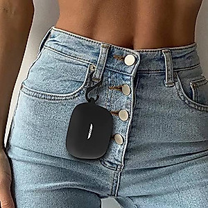 Geiomoo Silicone Carrying Case Compatible with JBL Tune 230NC TWS, Portable Scratch Shock Resistant Cover with Carabiner (Black)