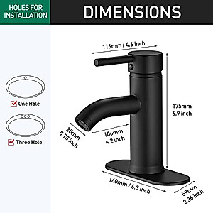 Black Bathroom Sink Faucet Single Hole matte black bathroom faucet Vanity Basin Mixer Tap with Deck Mount
