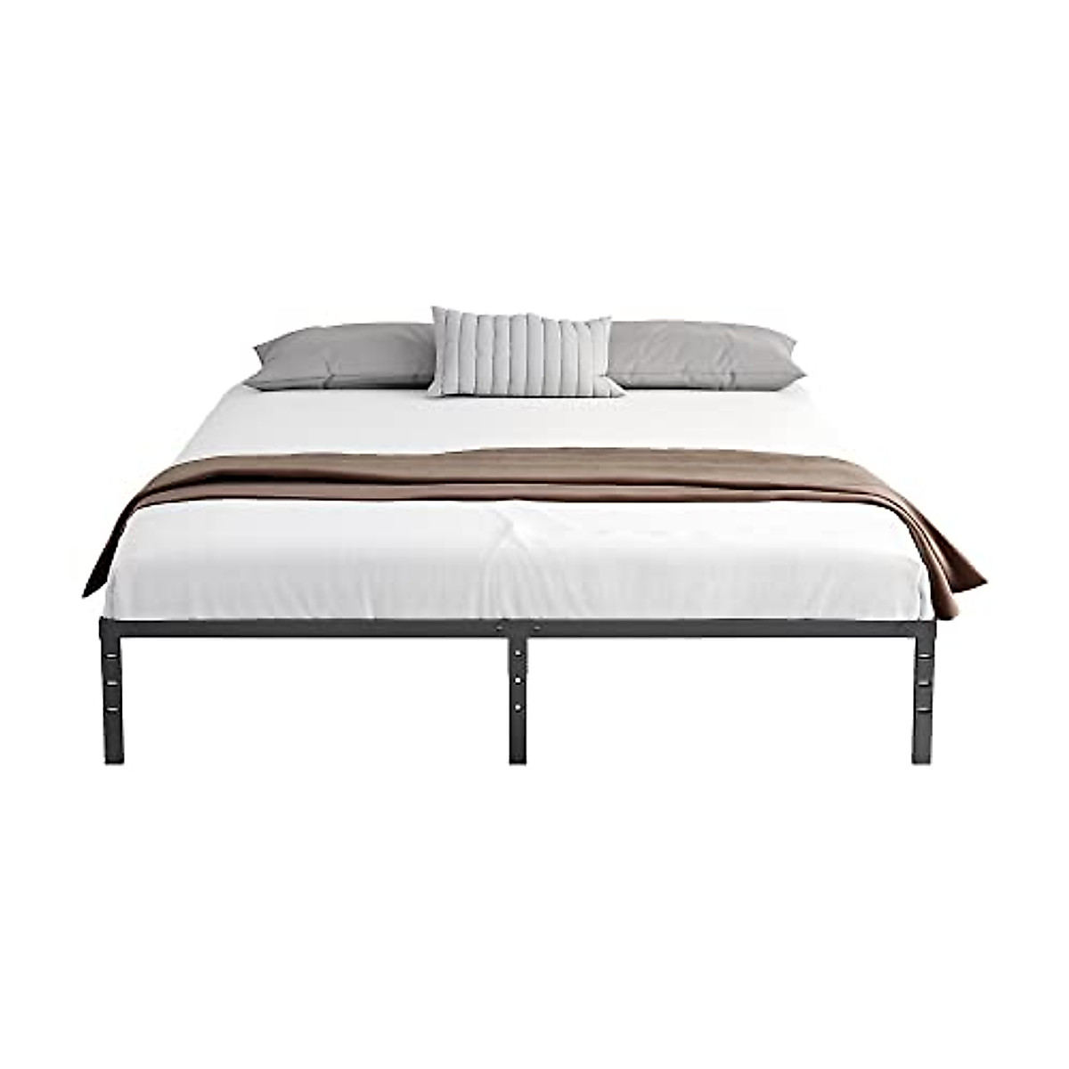 NEW JETO Metal Bed Frame-Simple and Atmospheric Metal Platform Bed Frame, Storage Space Under The Bed Heavy Duty Frame Bed, Durable King Size Bed Frame, Suitable for Bedroom, King