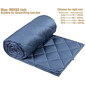 NIGHTLY GOOD DREAM Weighted Blanket for Adults 25 lbs 92X86 Inch Cooling Weighted Blankets King Size Bamboo Heavy Blanket for Deeper Sleep