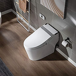 WOODBRIDGE B0960S Auto Flush, Auto Open & Auto Close, 1.28 GPF Single Flush Toilet with Intelligent Smart Bidet Seat and Wireless Remote Control, Chair Height