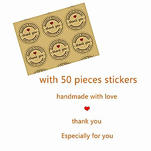 Cyblinia 50 Pack Brown Bakery Bags with Window Kraft Paper Bags Tin Tie Tab Lock Bags for Storing Cookie Dried Foods Snack