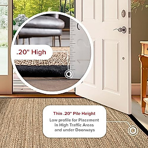 nuLOOM 3x5 Elijah Seagrass Area Rug, Black, Solid Farmhouse Style, Cotton Bordered, Basketweave, Natural Fiber, For Bedroom, Dining Room, Living Room, Hallway, Office, Kitchen, Entryway