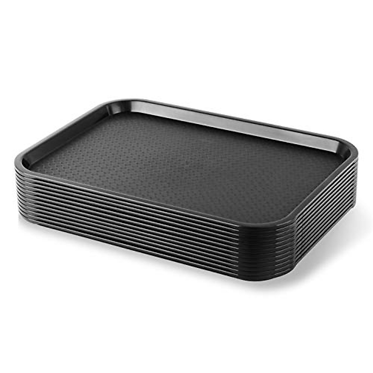 New Star Foodservice 24333 Fast Food Tray, 10.5 x 13.5, Black, Set of 12