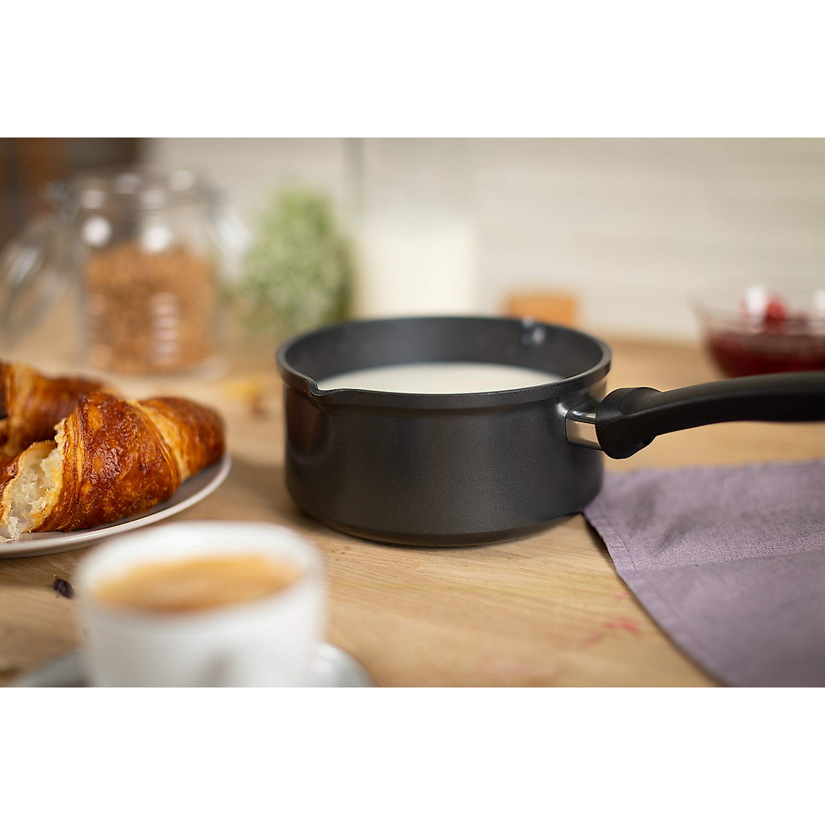 Kuhn Rikon "Easy Induction" Milk pan, 6.30", Black