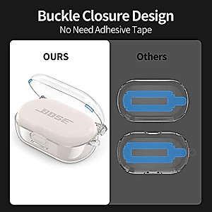 Bose QuietComfort Earbuds Case Cover, Filoto Hard Protective Case for Bose QuietComfort Noise Cancelling Earbuds with Carabiner Keychain Accessories for Men Women (Clear)