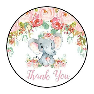 30 pcs Girl Elephant Round​​​ Stickers Envelope Seals Labels Round Tags, Stamps Sticker for Gift Cards, Envelopes, Boxes for Holiday, Birthday, Christmas