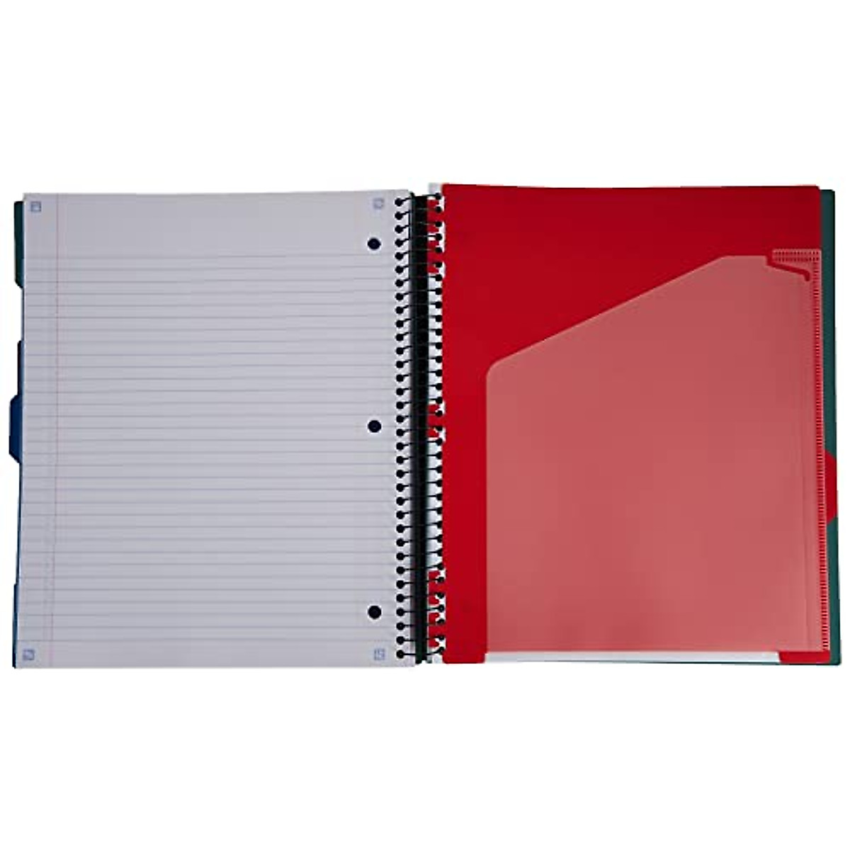 Five Star Advance Spiral Notebook + Study App, 3 Subject, College Ruled Paper, 11" x 8-1/2", 150 Sheets, With Spiral Guard and Movable Dividers, Seaglass Green, 1 Count (73136)