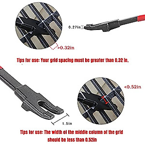 VANKEY Grill Grate Lifter Gripper, Cast Iron Cooking Grid Lifter Grill Accessories for Kamado Joe Charcoal Grill Big Green Egg Primo Grill Set for Moving Cast Iron and Stainless Steel Grilling Nets