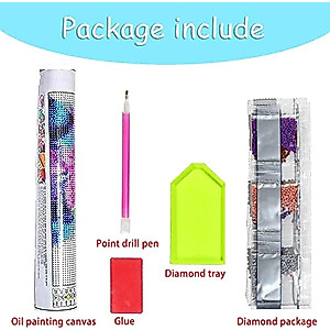 KYOQFVN Halloween Diamond Painting Kits for Adults,5D Full Round Diamond Halloween Clown Diamond Art Kit, Large Dots Diamond Painting for Beginners, DIY Beads for Home Wall Decor, 27.5" x 15"