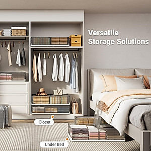 eShelf Under Bed Storage with Wheels, 3 Pack 27Gal Stackable Under Bed Storage Containers, Foldable Organizer Storage Bins with Lids, Collapsible Storage Drawers for Clothes, Bed Sheets, Shoes, Books