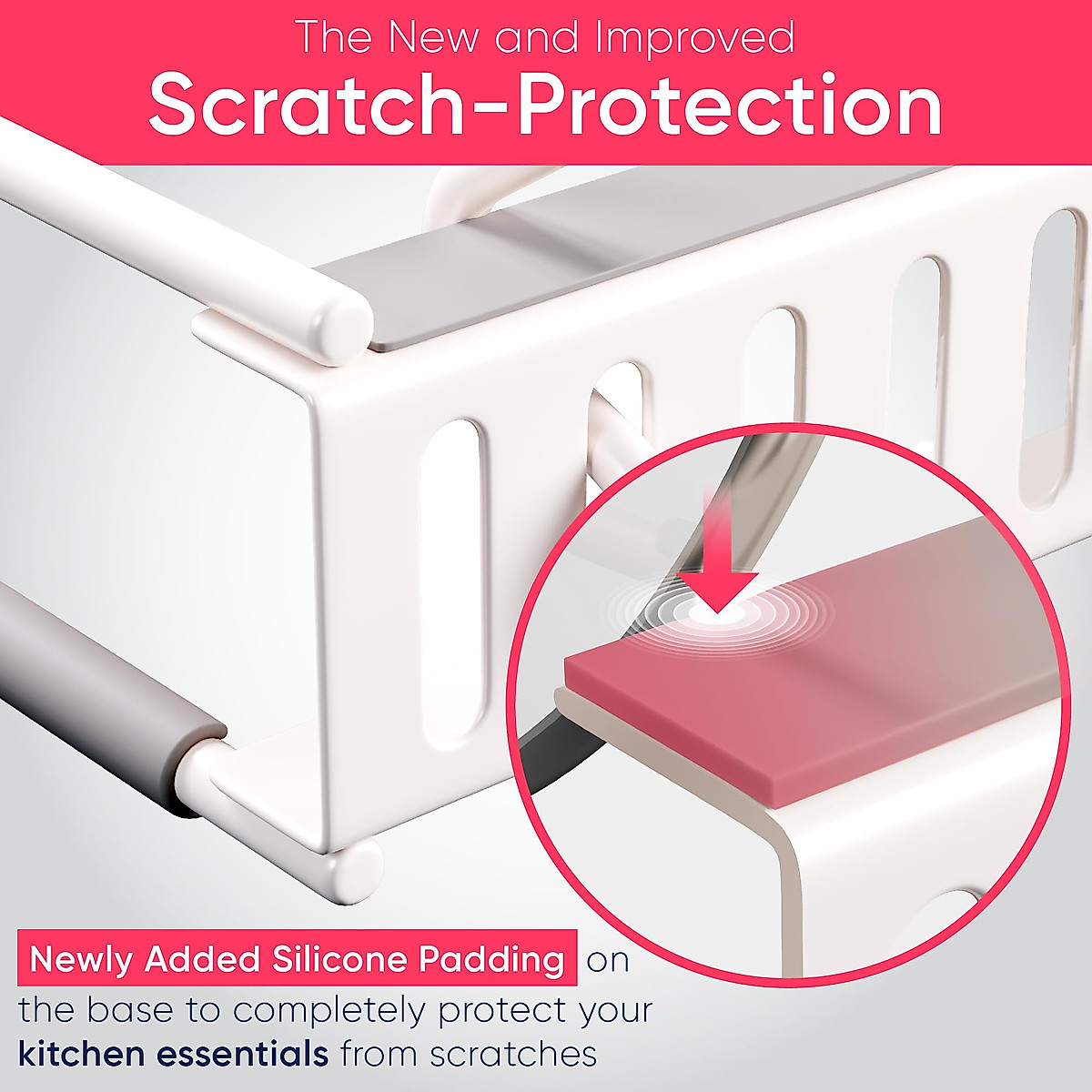 Better Things Home 12+ Expandable Pan and Pot Lid Organizer Rack for Cabinet, Pot Lid Holder Pot Organizers Inside Cabinet, Pots and Pans Organizer Under Cabinet (Off White, LID ORGANIZER)