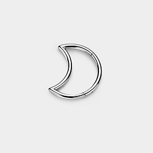 FANSING 18g Cartilage Earring Hoop Silver 18 Gauge Daith Earrings for Women 18 Gauge Earrings for Rook Piercing Jewelry Surgical Steel Helix Earring 8mm Moon Piercing Earring