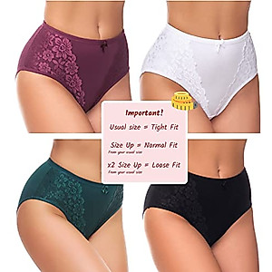 EVERYWOMANKNOW Cotton underpants for women - Ladies panties - No show - Pack of 4 Cotton Panties M