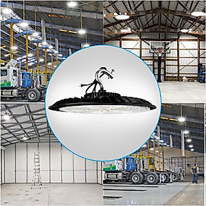 Lightdot 12Pack 250W LED High Bay Light 37500lm Commercial Bay Lighting, AC100-277V UFO LED High Bay Shop Light, High Bay LED Light Suit for 30~40Ft Height
