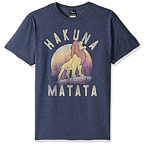 Disney Men's Lion King Simba Warrior Roar Graphic Tee, Navy Heather, XX-Large