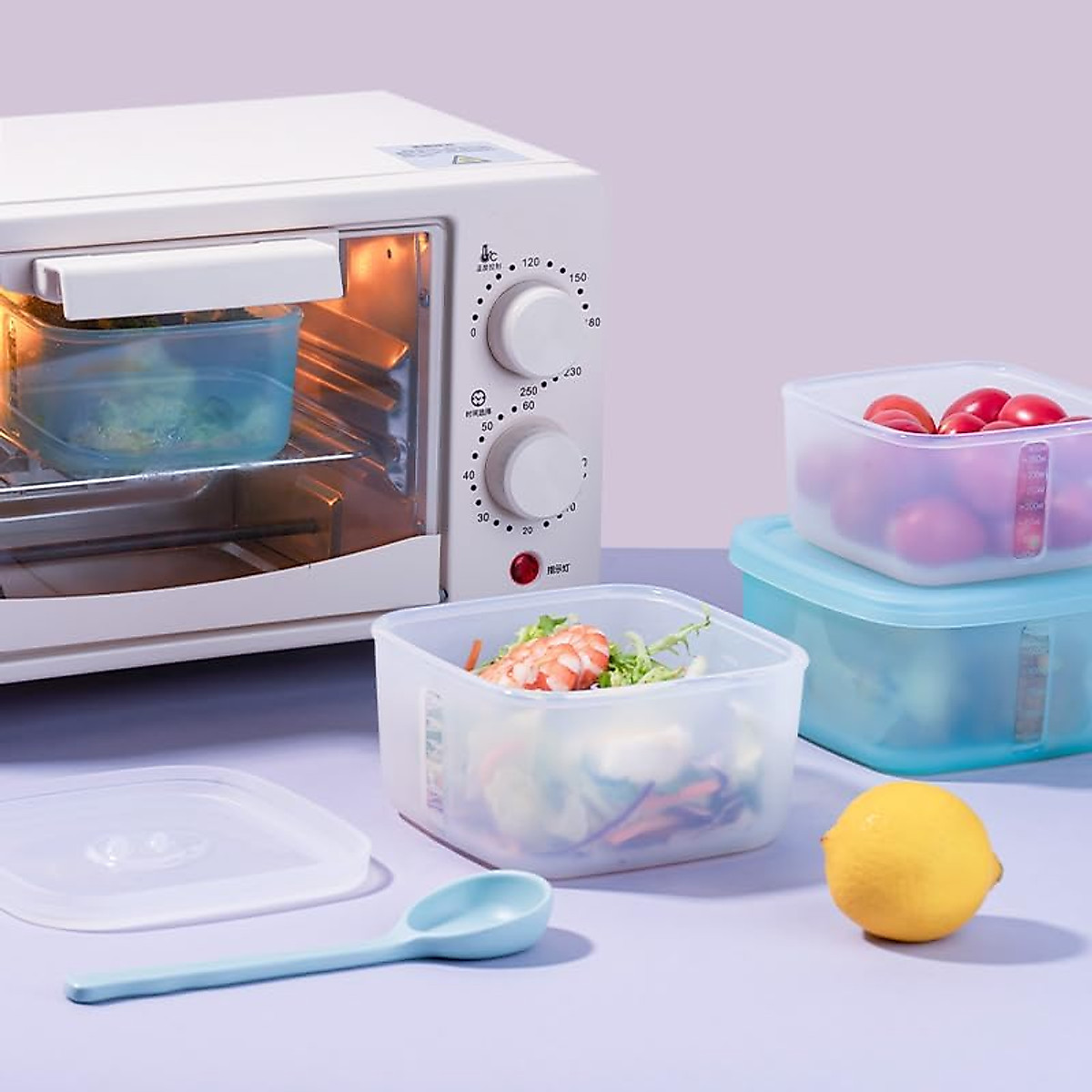 OTB Set of 2 Reusable Silicone Containers Clear, Nesting Leak-free Silicone Food Storage Boxes, BPA Free, Airtight, Dishwasher and Freezer Safe