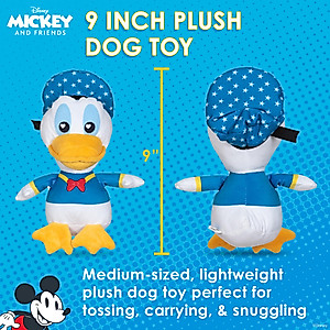 Disney for Pets Donald Duck Plush Squeaky Dog Toy 9in | Disney Dog Toys | Plush Squeaker Toy for Dogs Inspired by Donald Duck, Disney Mickey and Friends