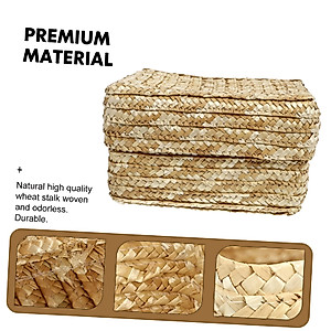 SOESFOUFU Table Trays Decorative Wicker Storage Baskets 1pc Straw Storage Basket Books Child Rectangle Wicker Wedding Basket Rattan Storage Basket