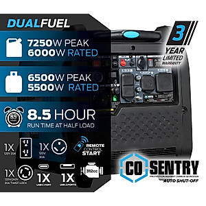 Pulsar 7,250-Watt Super Quiet Dual Fuel Inverter Generator with Remote Start
