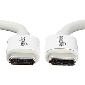 Amazon Basics USB Type-C to USB Type-C 2.0 Charger Cable - 6-Foot, White