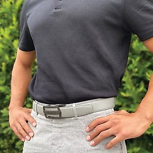 Men's Belt, Nexbelt Ratchet Leather Texture Classic Colour Smoke Grey V.4 Golf Belt