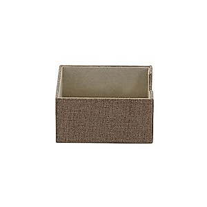 Household Essentials Double Accessory Organizer Tray, Small Square Organizer, Sleek and Stylish, Sturdy Frame with Fabric Covering, Brown