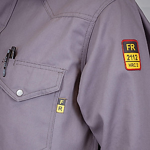 Flame Resistant FR Shirt - 100% C - Light Weight (Large, Royal Blue)